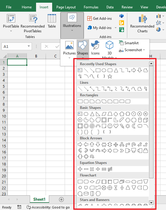 How To Insert Shapes In Excel In 6 Simple Steps