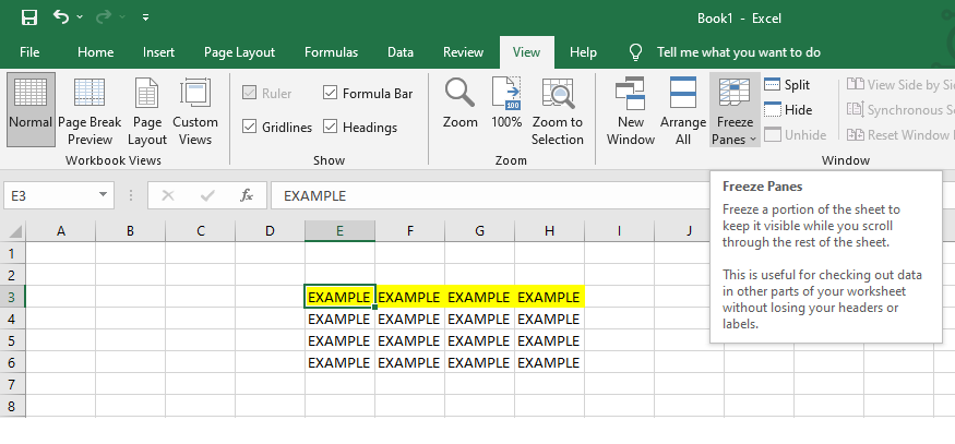 How To Freeze A Row In Excel