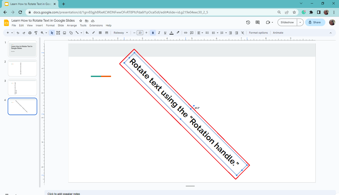 Google Slides Rotate Text Using 3 Simple Methods