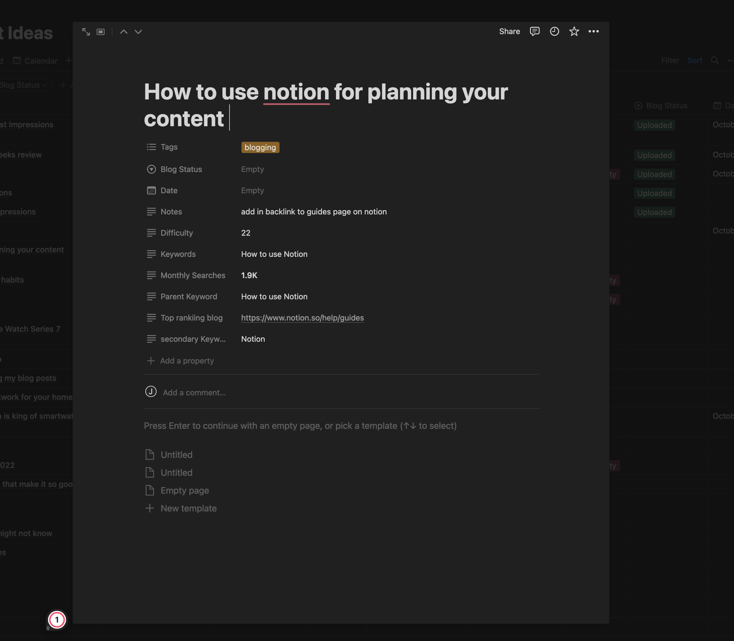 How to use Notion for planning your content - Jessica Bryson
