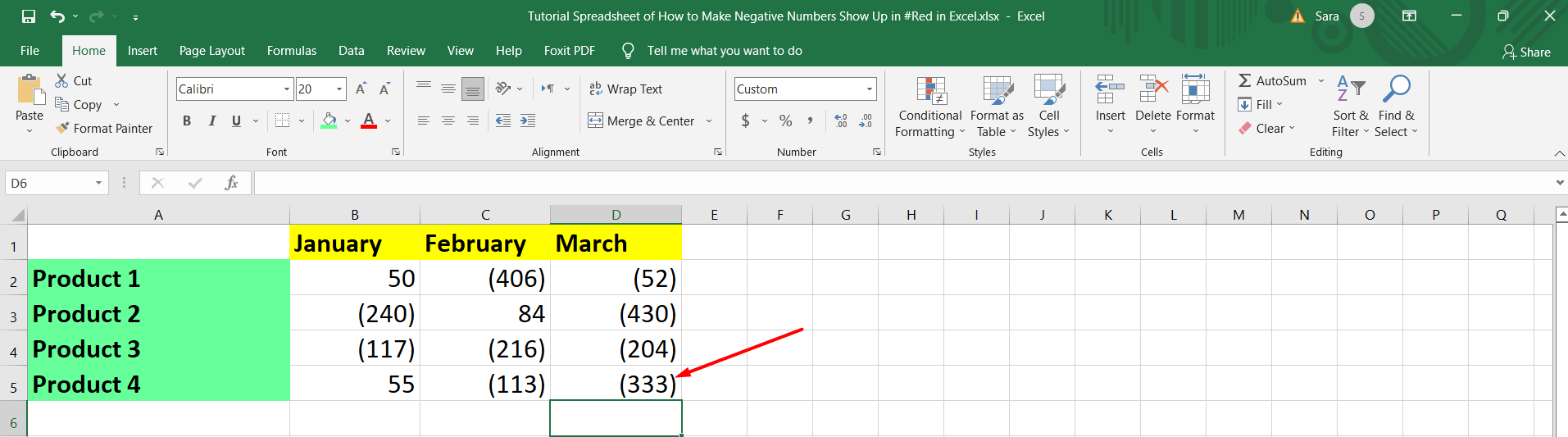How To Make Negative Numbers Show Up In Red In Excel