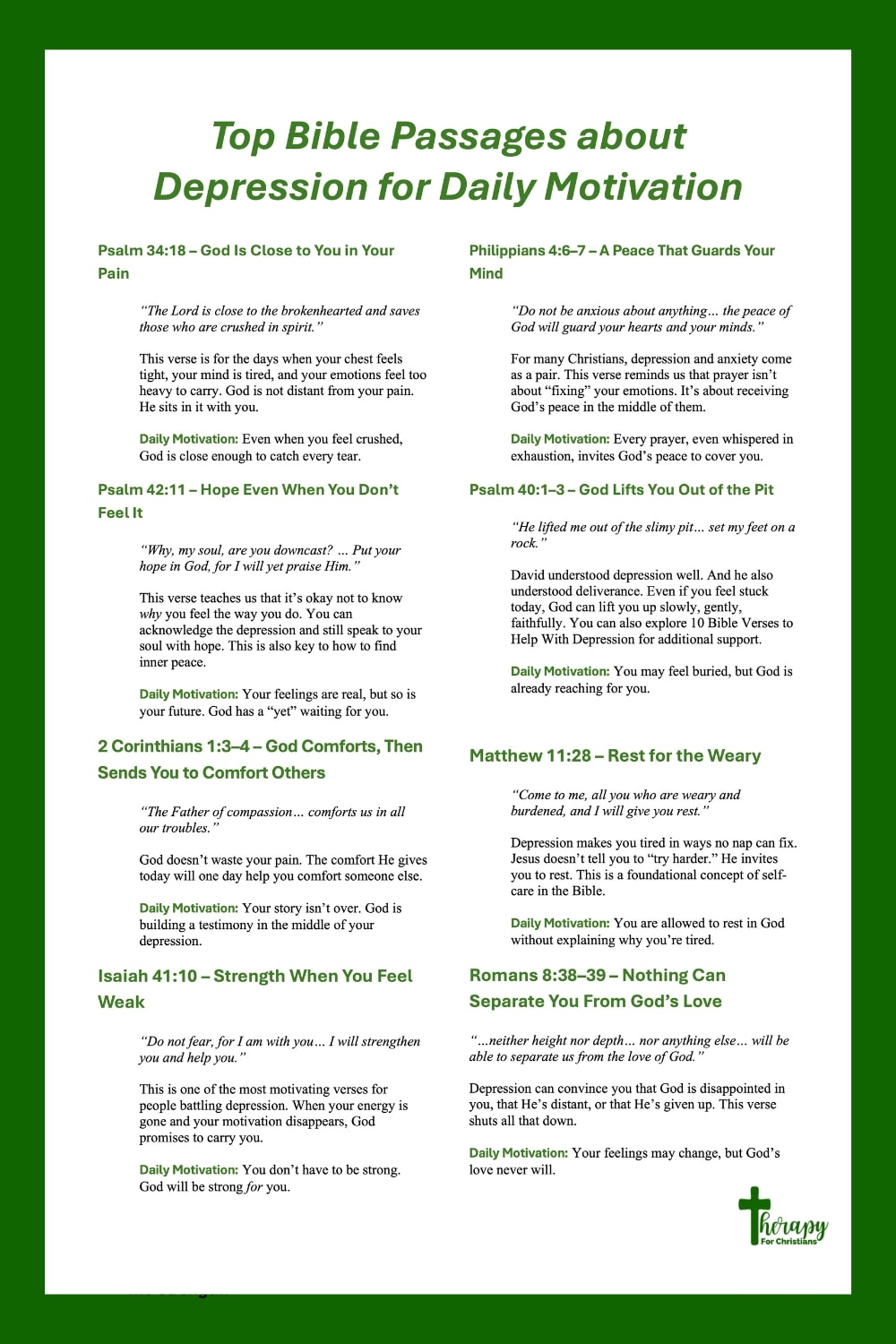 Top Bible Passages for Depression & Daily Motivation