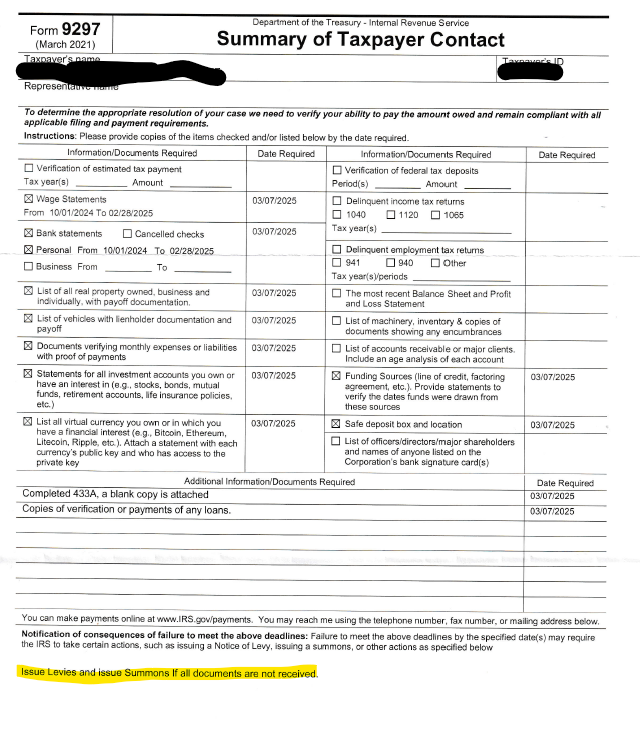 IRS Form 9297: What It Means, Why It Matters, and How To Respond The ...