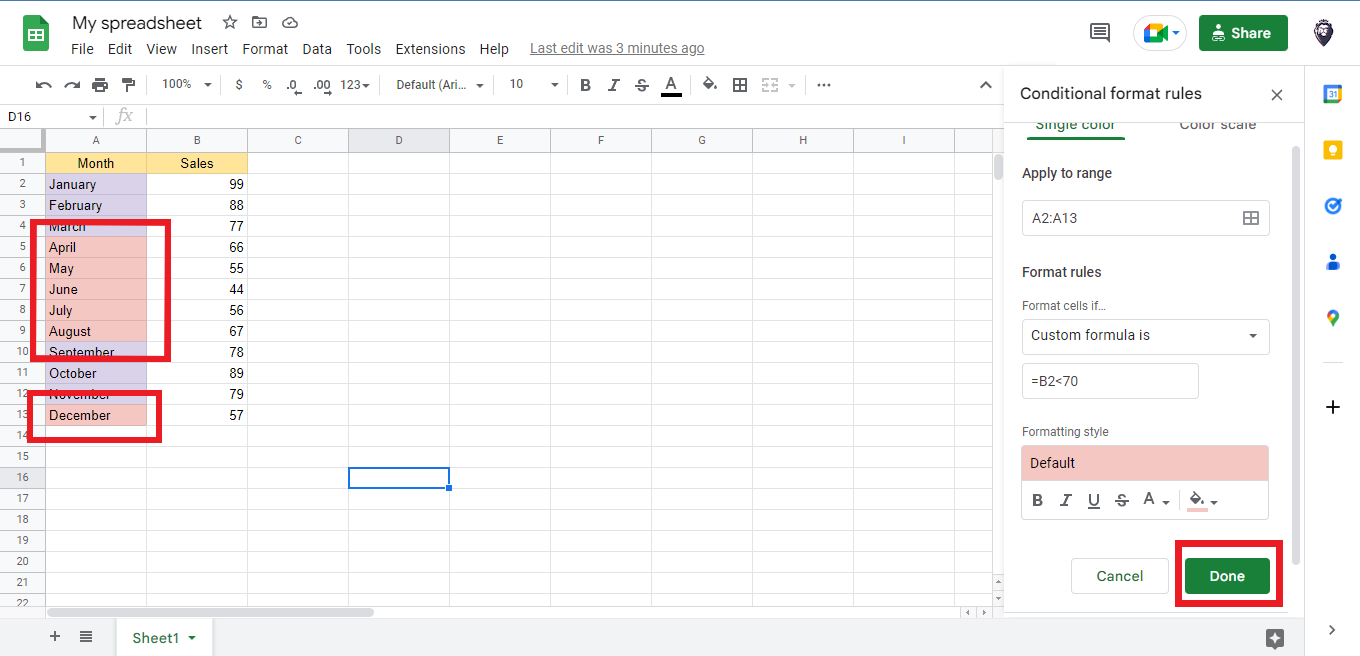 Conditional Format Rules Google Sheets Based On Another Cell