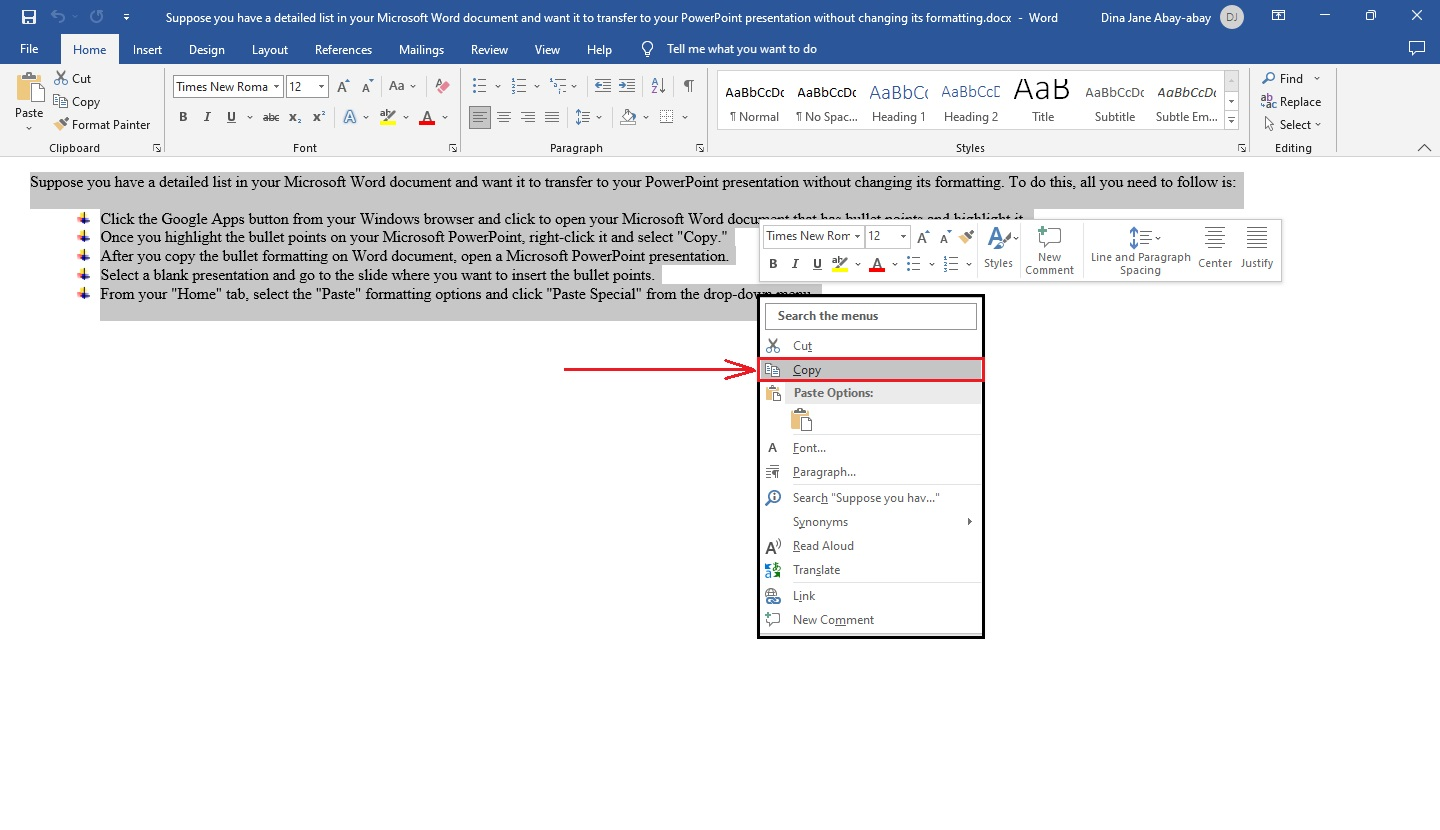How To Copy Bullet Format From Word To PowerPoint In 8 Easy Steps