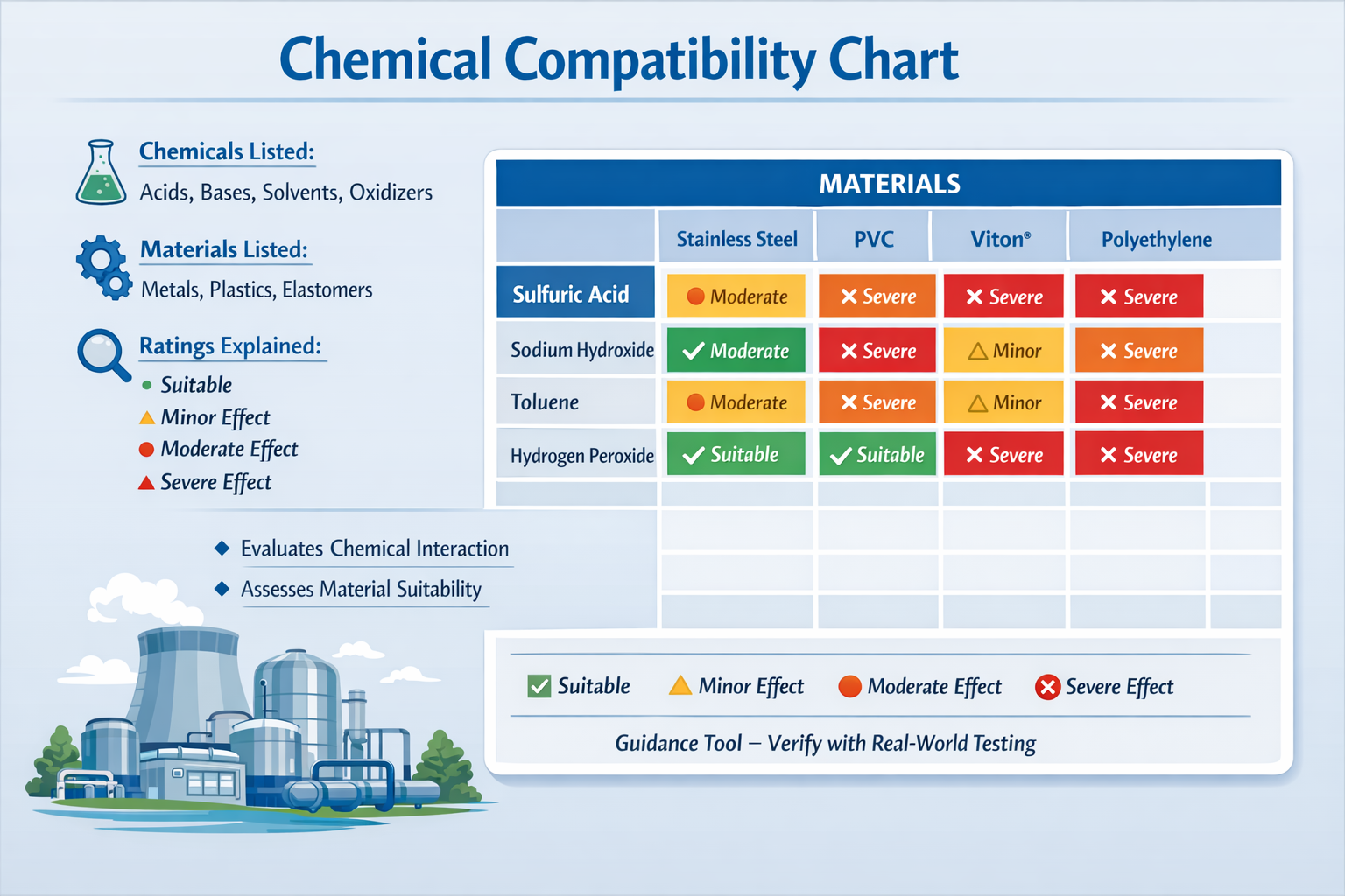 Chemical Compatibility Charts: Selecting Safe Materials