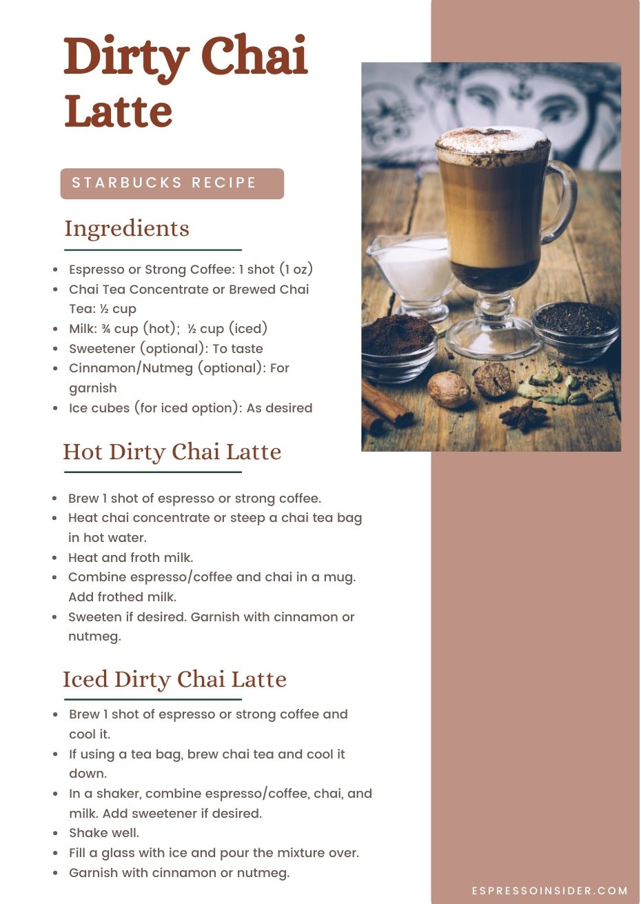 Dirty Chai Latte Starbucks Recipe: Whip It Up At Home! - Sip Back And Relax