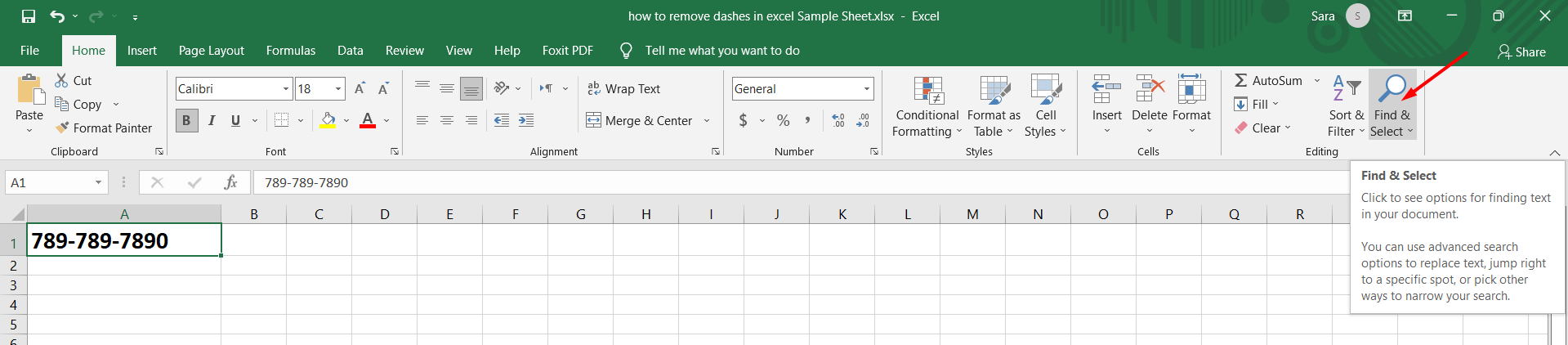 How To Remove Dashes In Excel