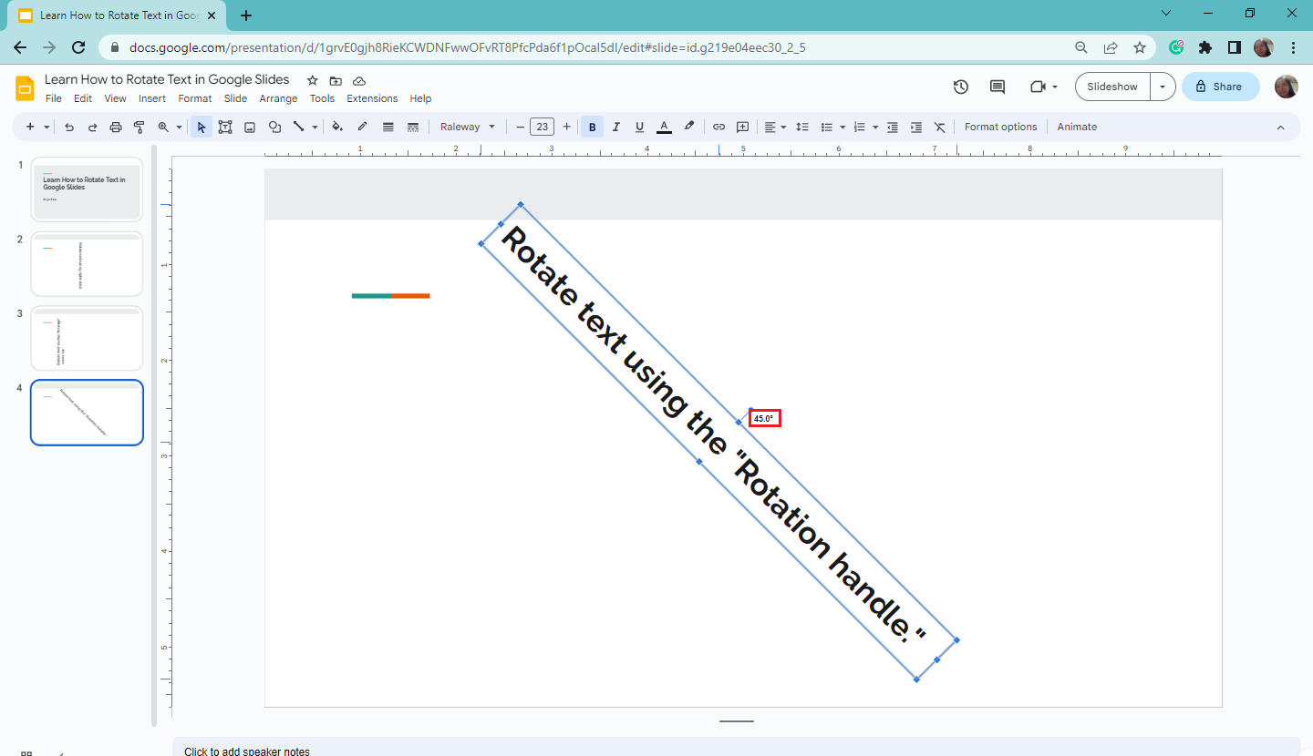 Google Slides Rotate Text Using 3 Simple Methods