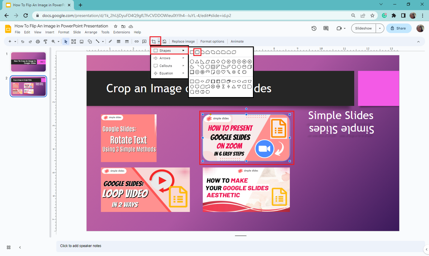 How To Crop On Google Slides Image Into A Shape