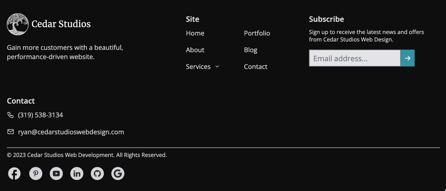 How to Design a Website Footer the Right Way | Cedar Studios Web Design