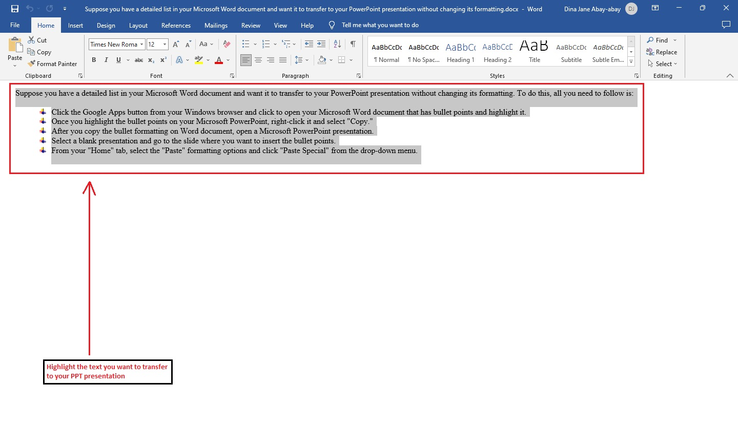 How To Copy Bullet Format From Word To PowerPoint In 8 Easy Steps