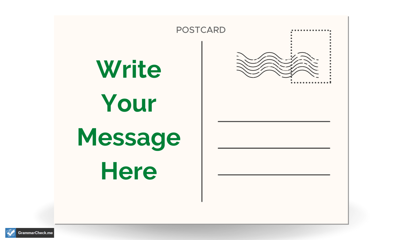 How To Write A Postcard Properly Grammar Check