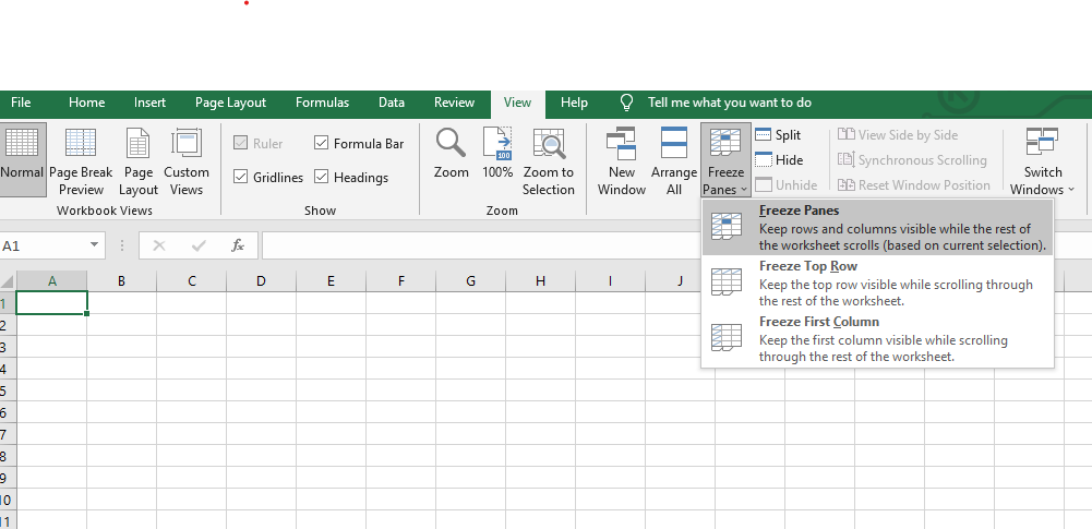 How To Freeze A Row In Excel