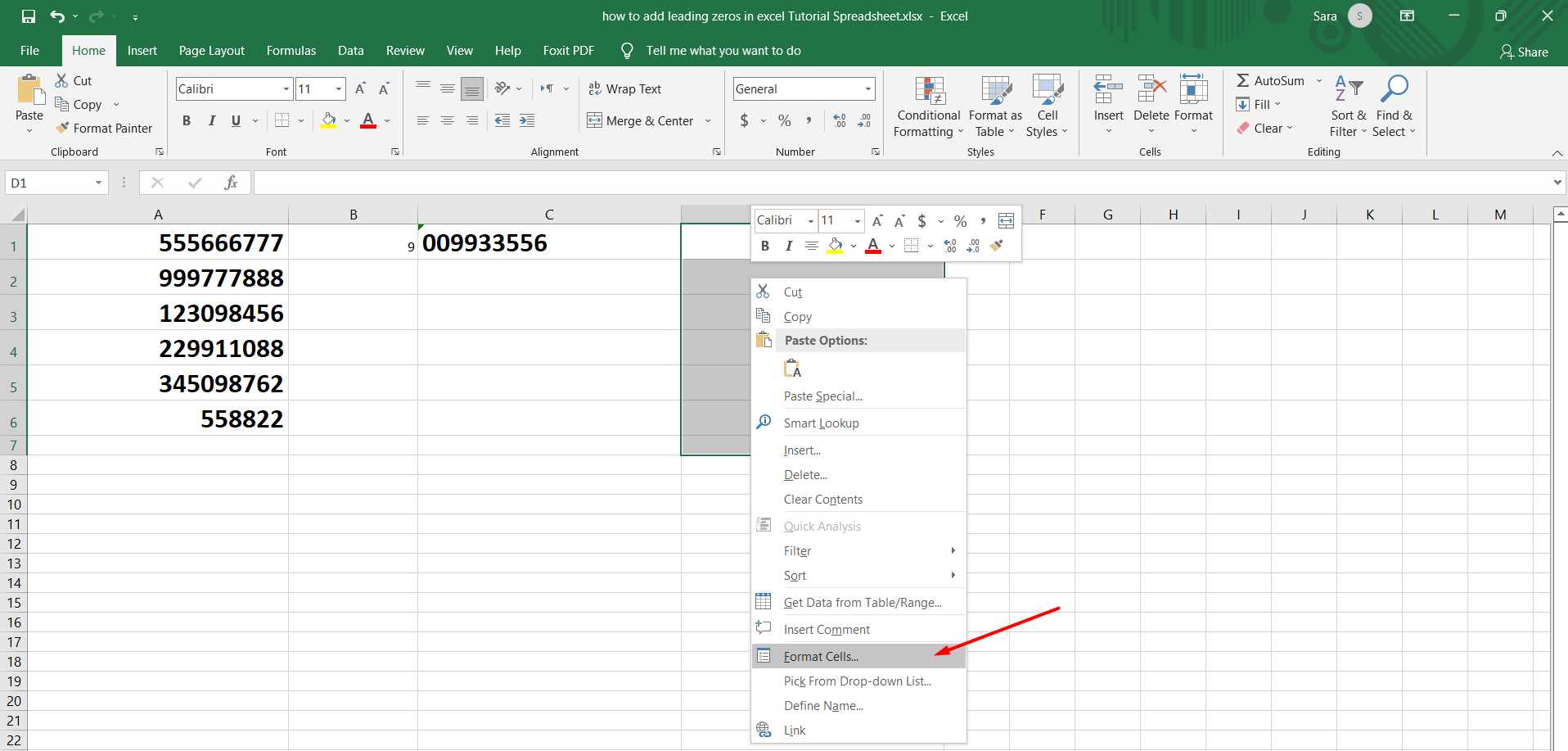 How To Add Leading Zeros In Excel