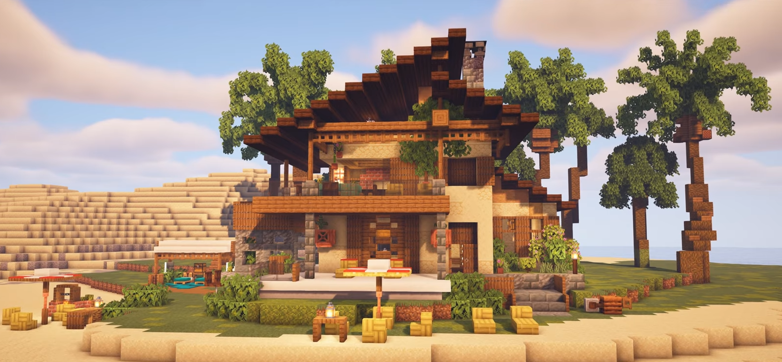 マインクラフトのビーチハウスのデザイン