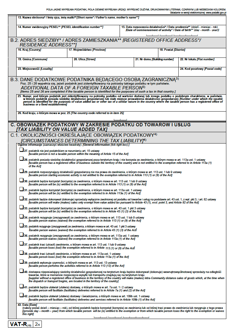 Jak wypełnić formularz VAT-R w 2025 – krok po kroku