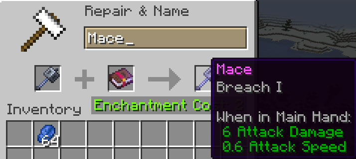 Minecraft 1.21 Mace Enchantments: Breach Enchantment