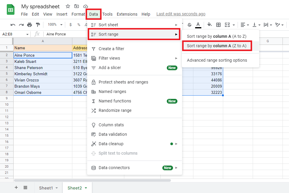 How To Sort In Google Sheets Quick And Easy Methods