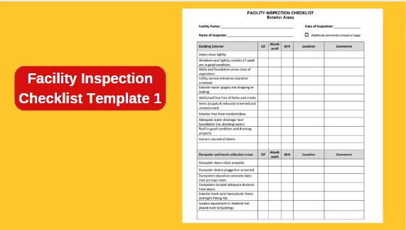 5 Facility Inspection Checklist Templates