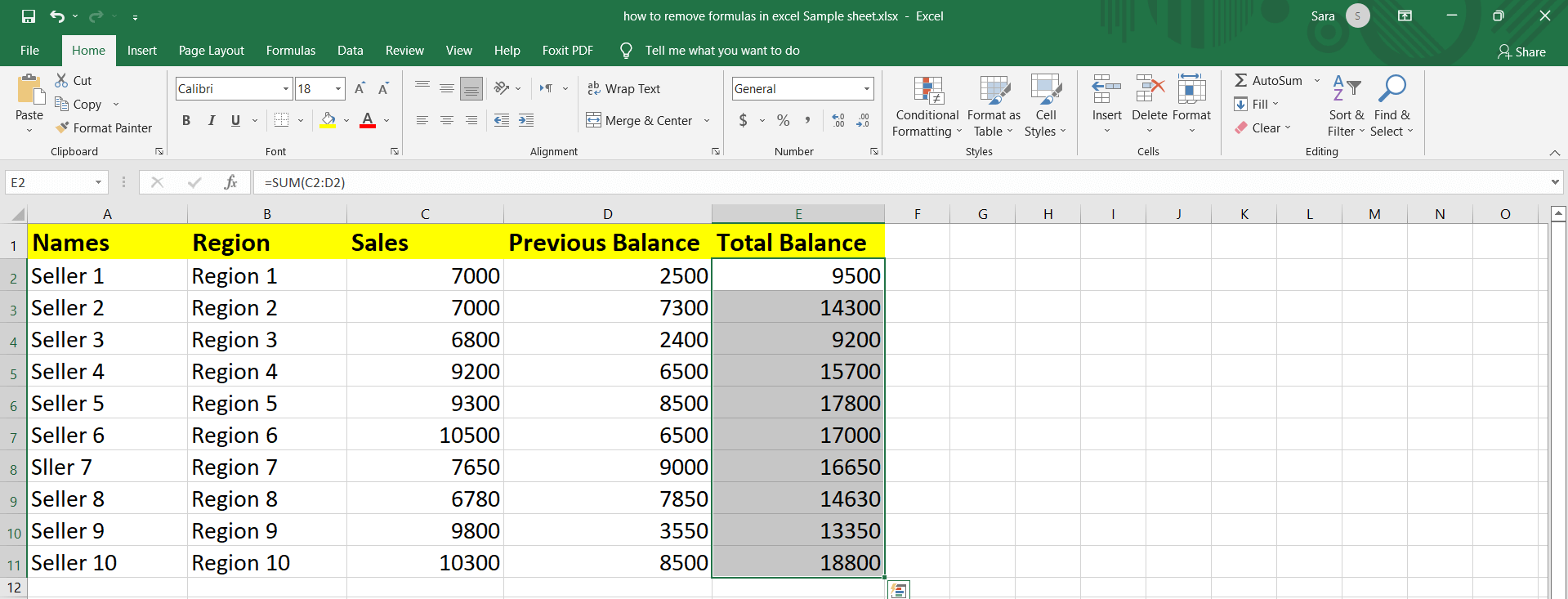 How To Remove Formulas In Excel