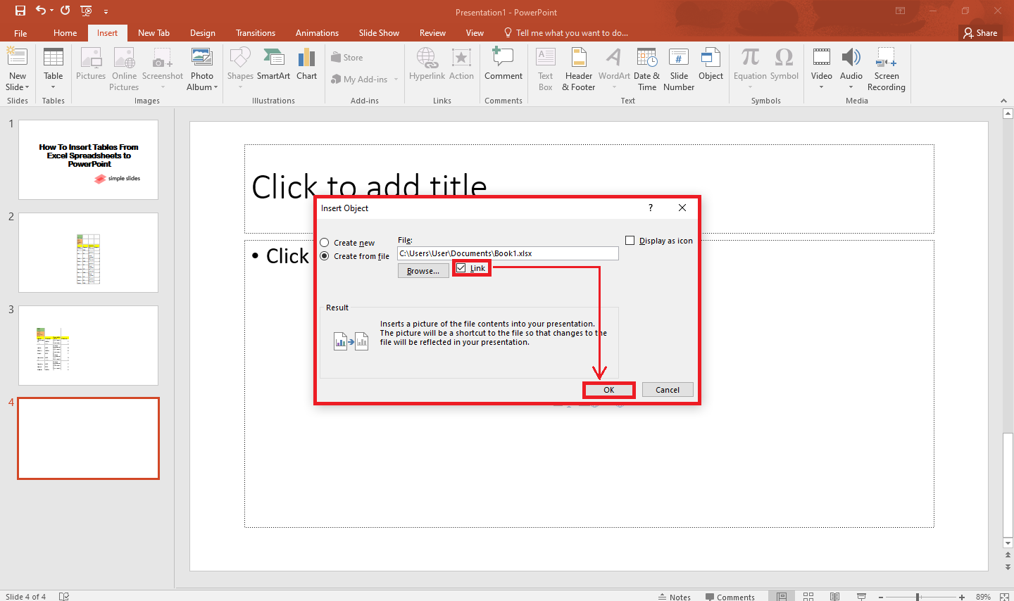 Learn How To Insert Table From Excel Spreadsheet In PowerPoint