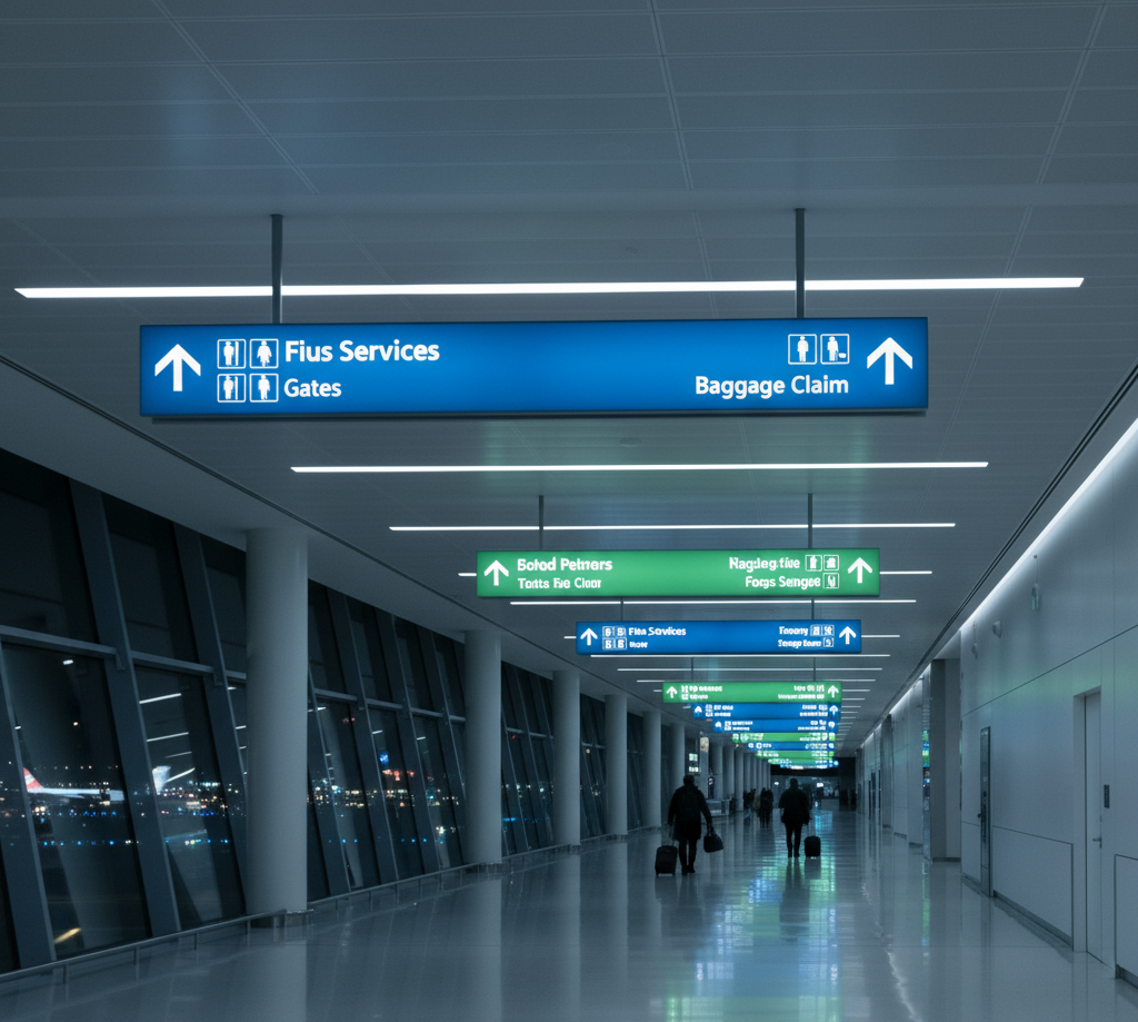 Airport Terminal Signs Welcome Sign Inside Of Delta Airline Terminal 4